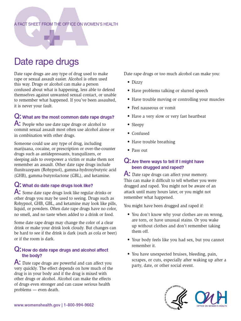 Fact Sheet Date Rape Drugs | PDF | Drugs