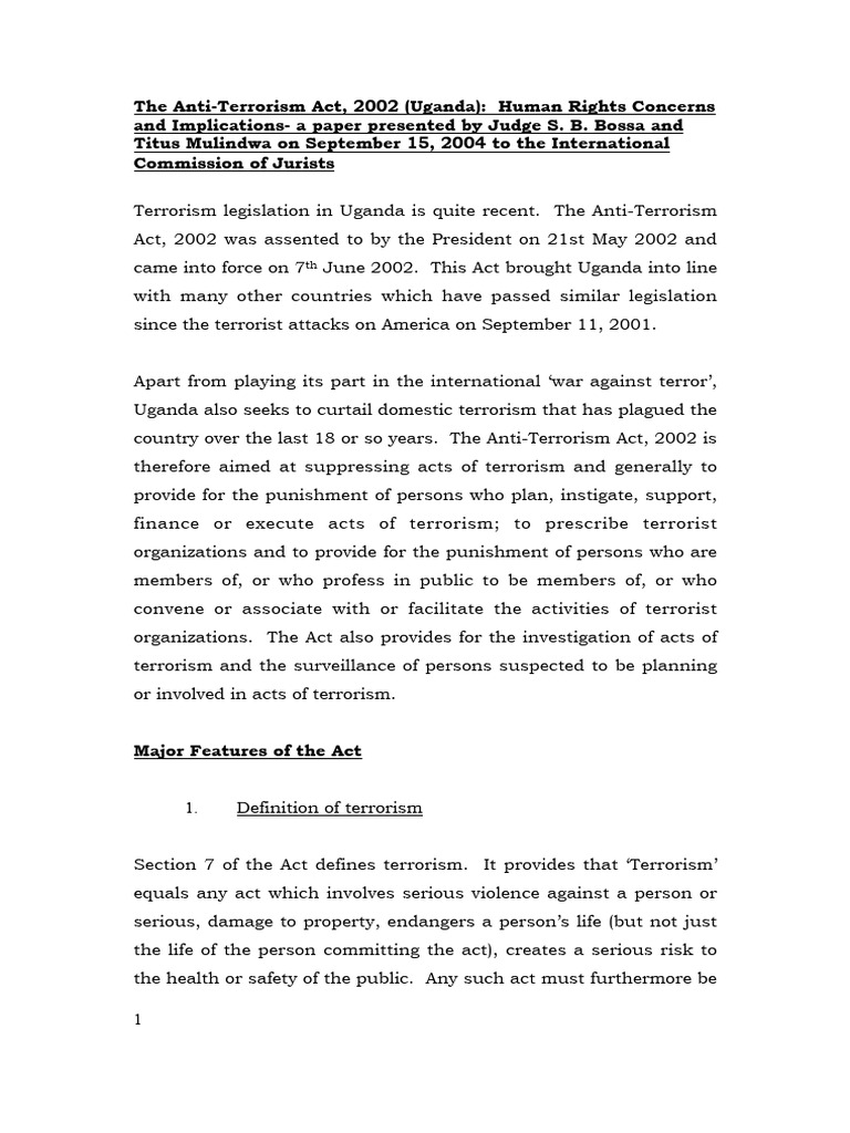 icj_anti-terrorism_act_position_paper_2002-1 | PDF | Crimes | Crime ...