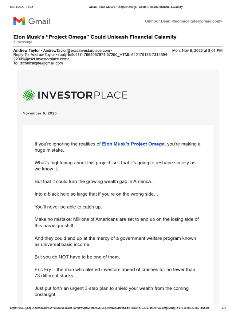 Musk Project Omega | PDF | Economies