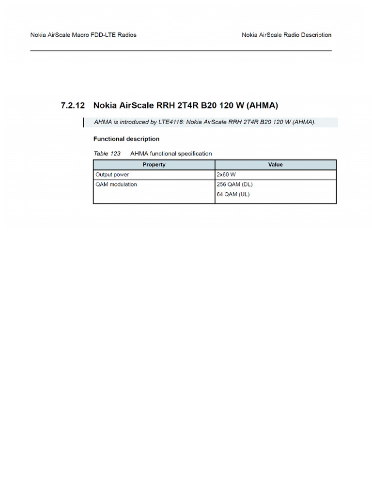 AHMA AirScale RRH 2T4R B20 120 W Description | PDF | Computer Engineering | Computing