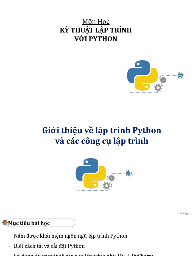 01-Giới Thiệu Về Lập Trình Python Và Các Công Cụ Lập Trình | PDF