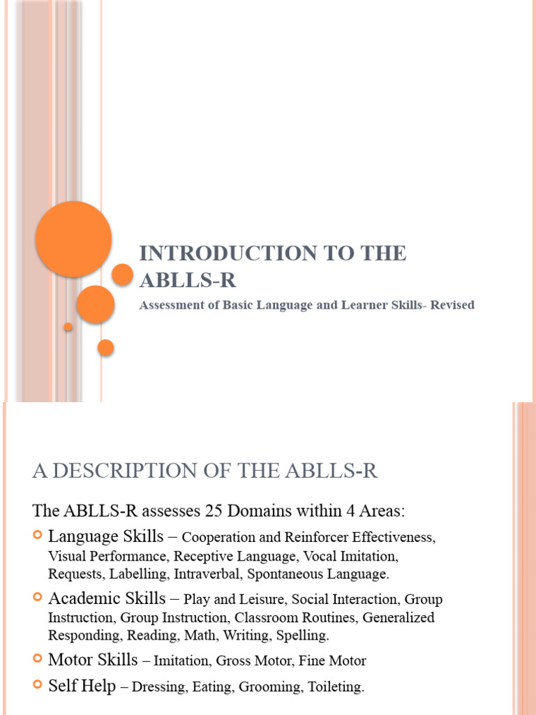 ABLLS-R Overview and Assessment Guide | PDF | Learning | Behavior ...