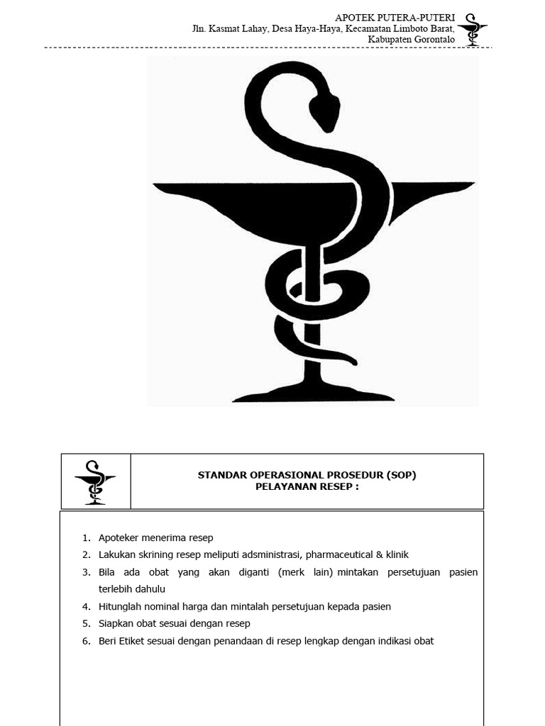 Sop Pelayanan Resep Pdf
