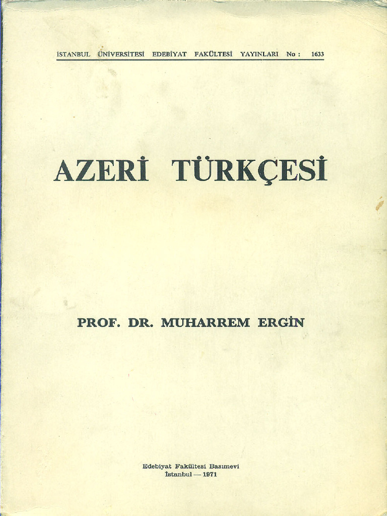 Muherrem Ergin - Azeri Turkcesi | PDF