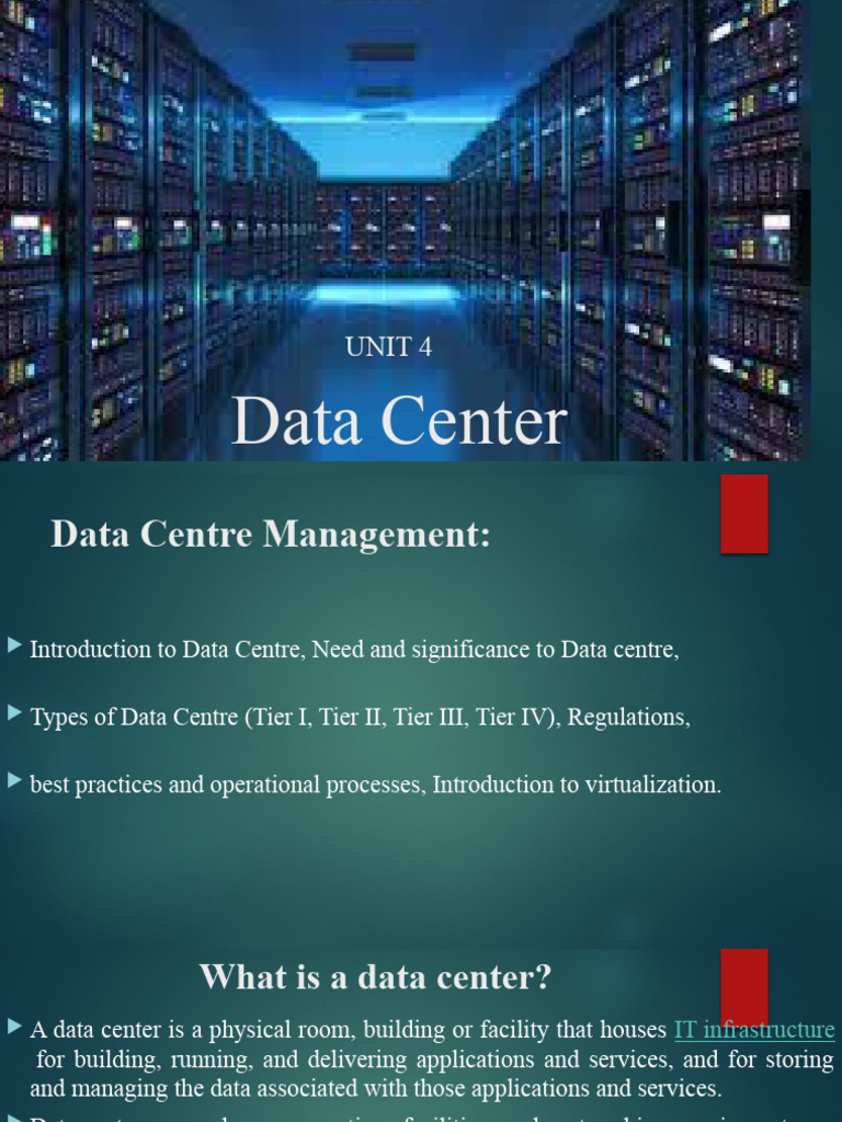 4.1 Data Center | PDF | Data Center | Cloud Computing