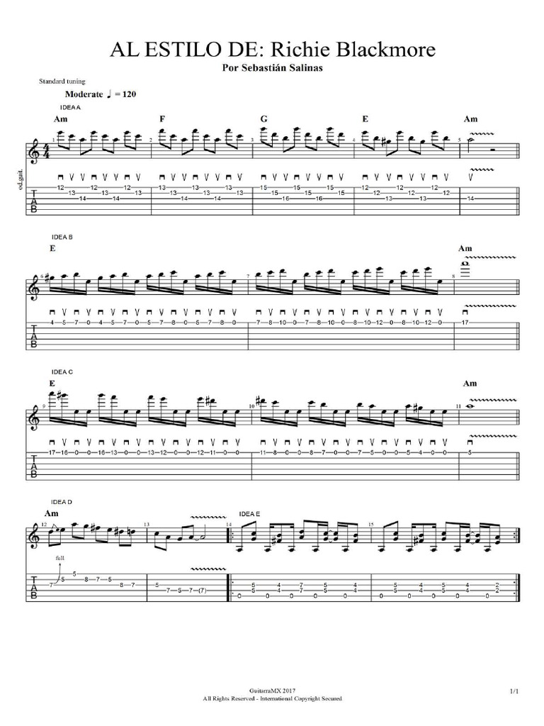 Al Estilo de Ritchie Blackmore (Sebastián Salinas) | PDF