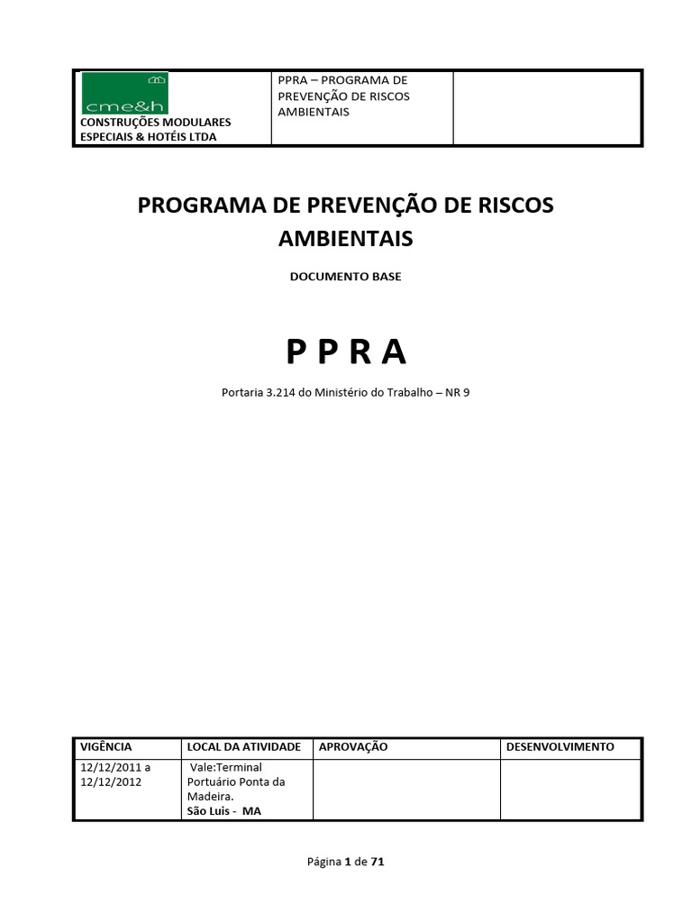 PPRA | PDF | Poluição do ar | Ambiente natural
