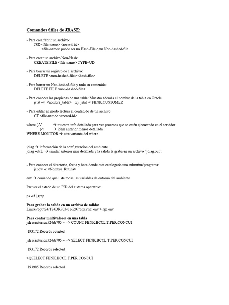 Machete JBASE | PDF | Archivo de computadora | Software del sistema