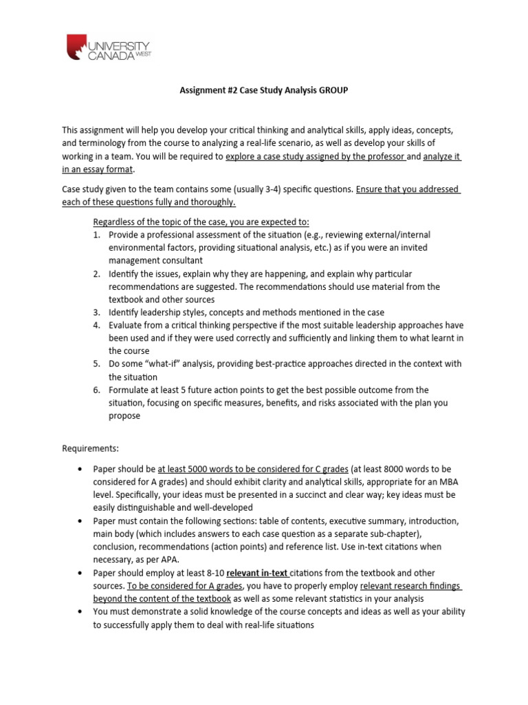 Assignment#2 Case Study Analysis - Summer 2023 | PDF | Critical ...