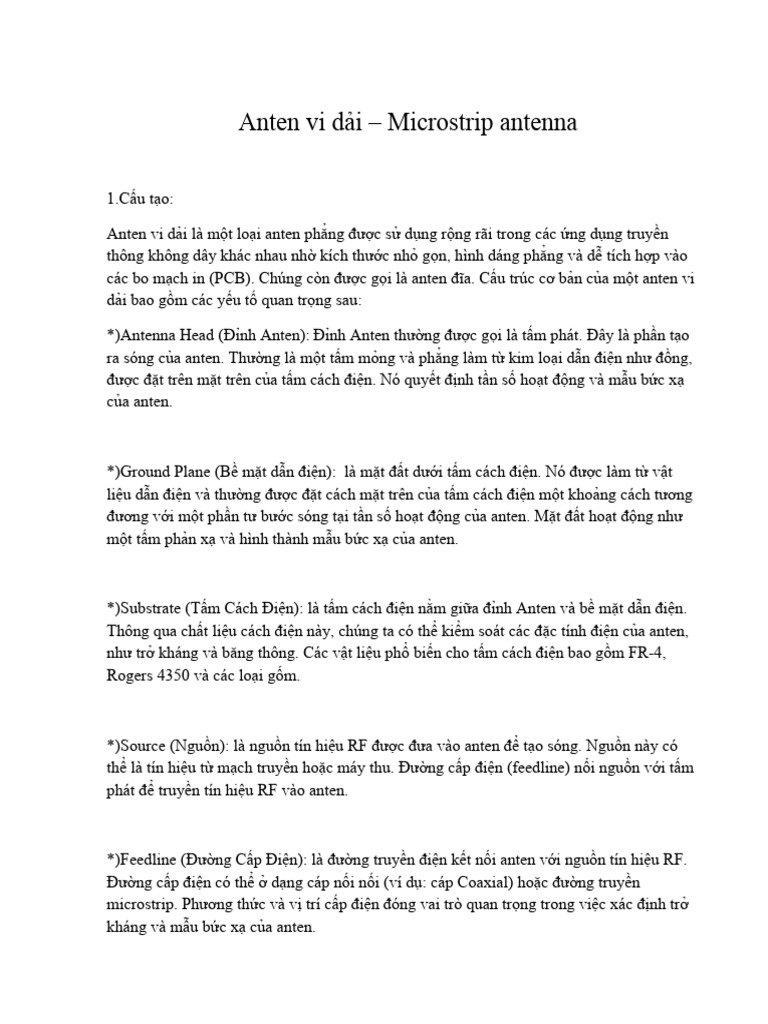 Anten vi dải | PDF