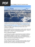 Understanding the 7 Mountain Mandate | PDF | Christian Church ...
