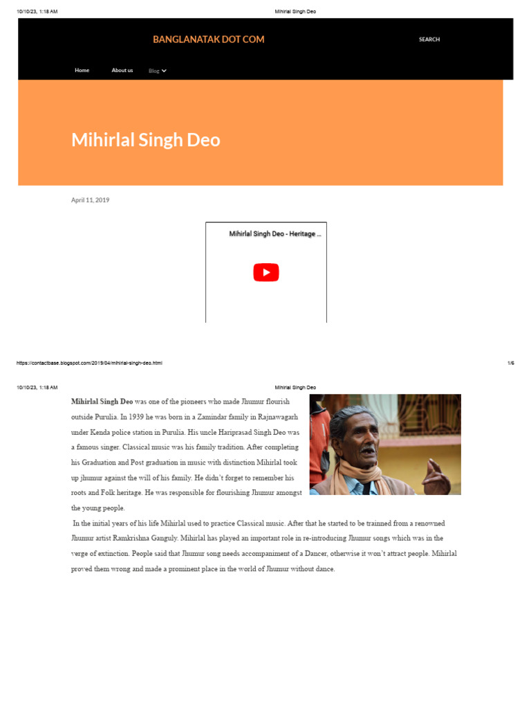 Mihirlal Singh Deo Jhumur | PDF