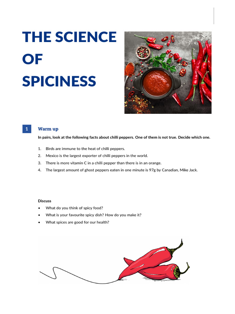 The Science of Spiciness British English Student | PDF | Chili Pepper ...