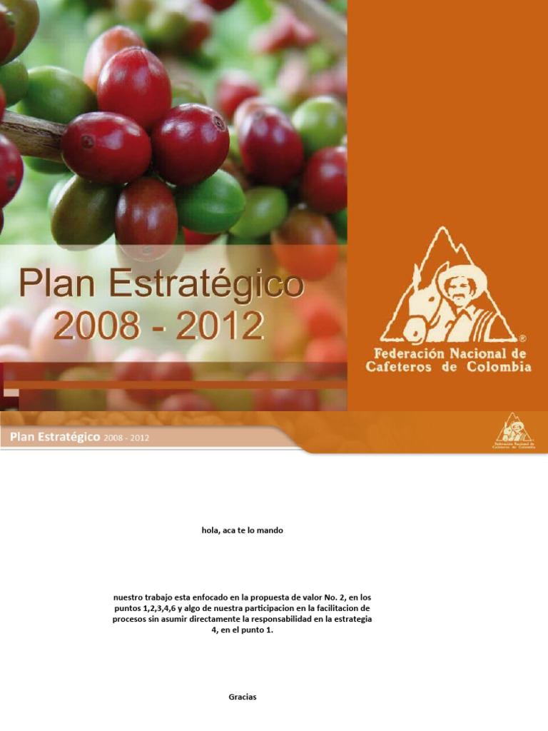 Plan Estrategico FNC 2008 2012 | PDF | café | Colombia