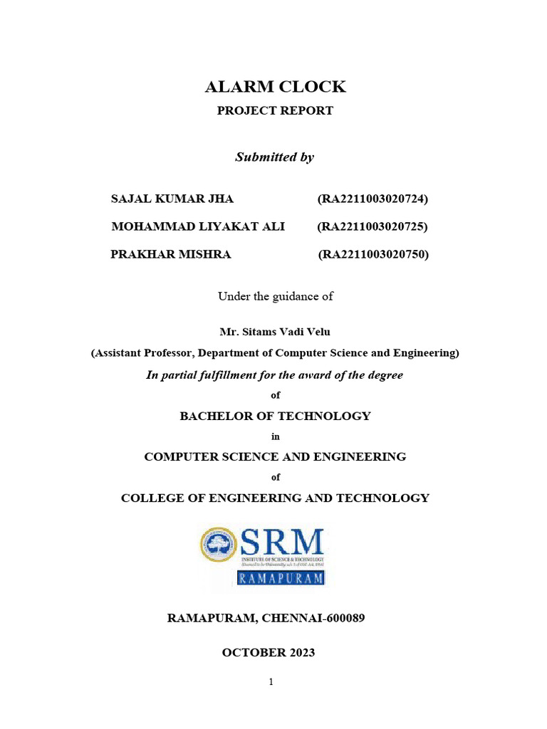OS Alarm Clock Report | PDF | Clock | Computer Engineering