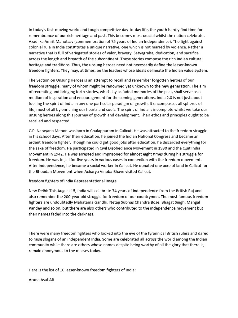 Unsung Heroes | PDF | Indian Independence Movement | British Raj