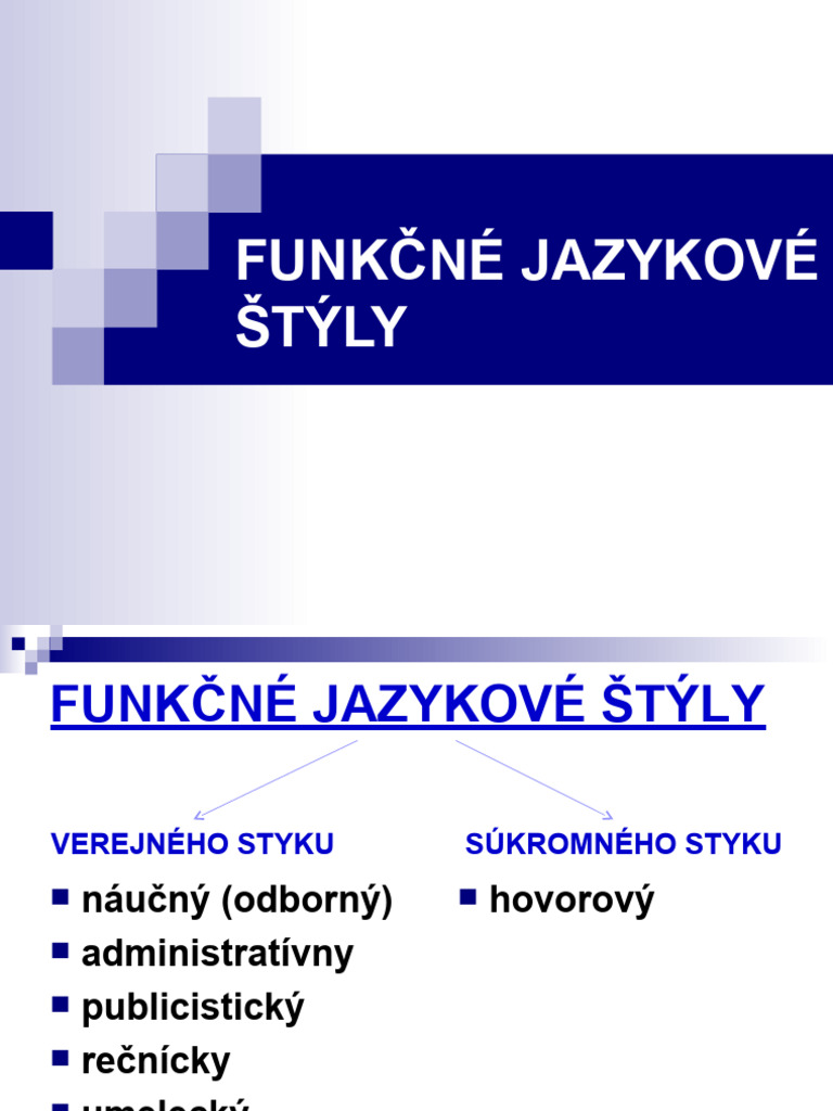 Funkcne Jazykove Styly | PDF