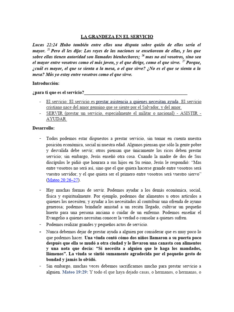 La Grandeza en El Servicio | PDF | Jesús