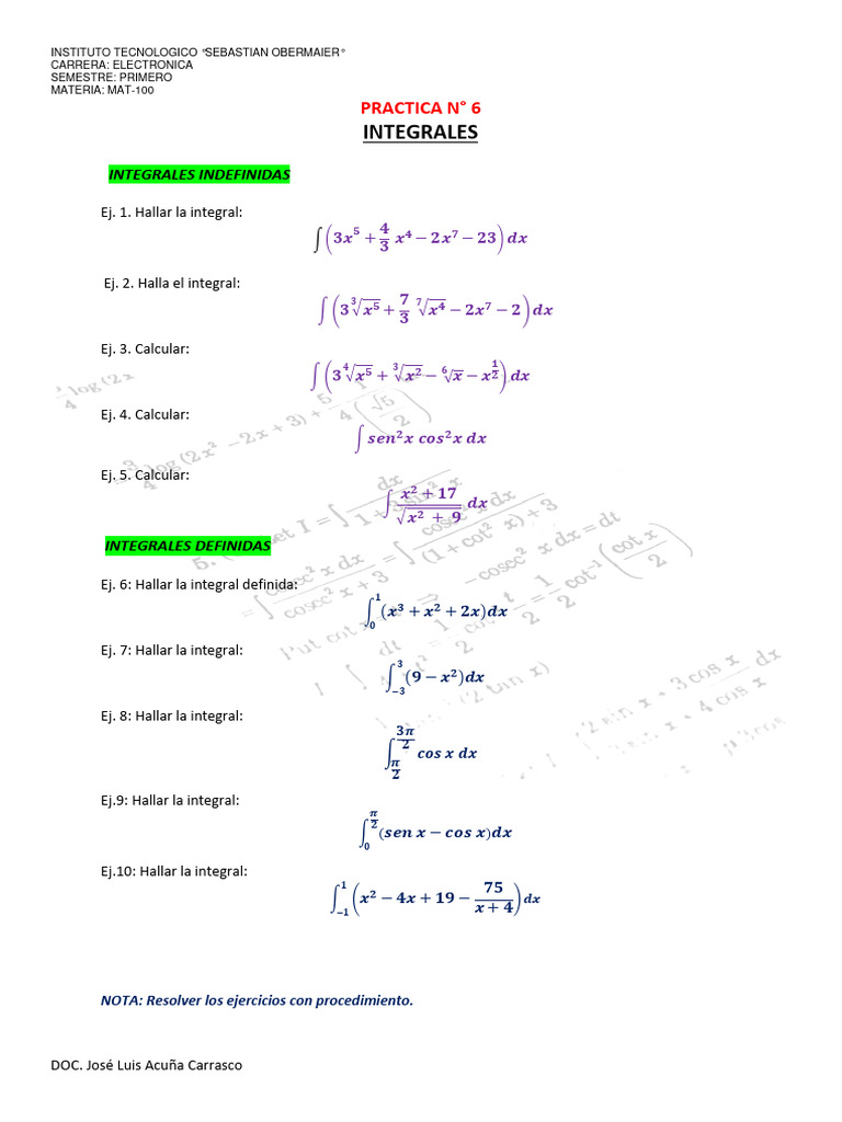 Practica 6 Integrales | PDF