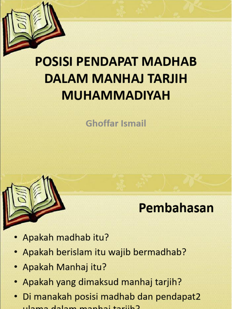 Posisi Pendapat Madhab Dalam Manhaj Tarjih Muhammadiyah | PDF