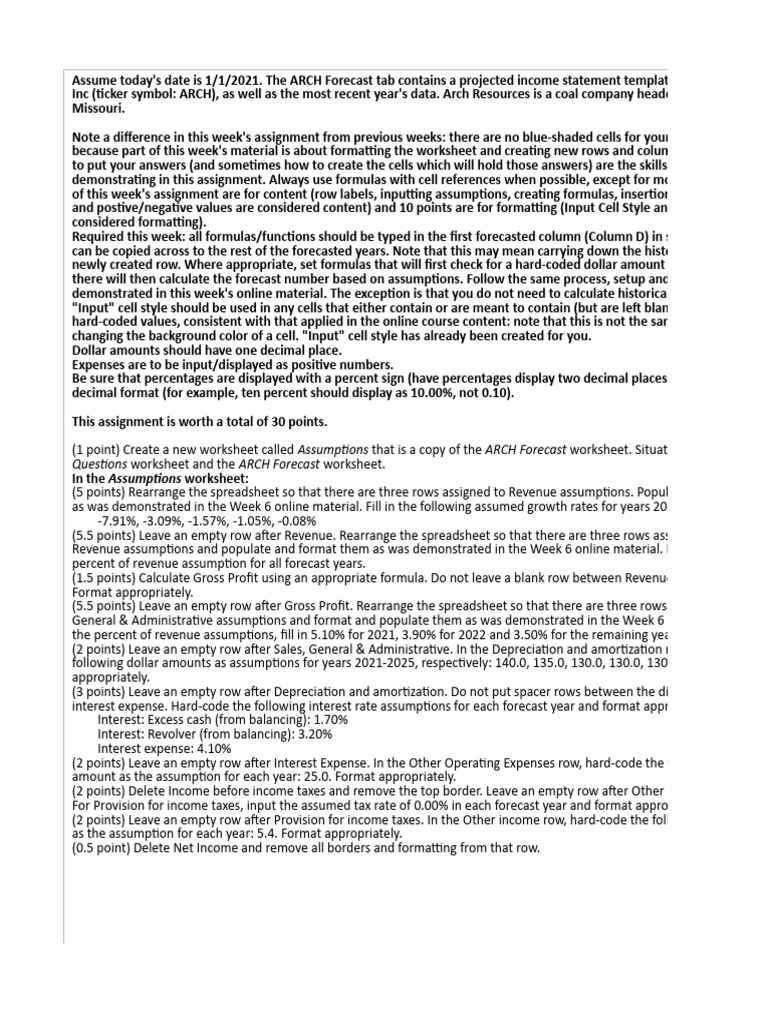 Week 6 Assignment Part 2 (Empty) | PDF | Revenue | Net Income