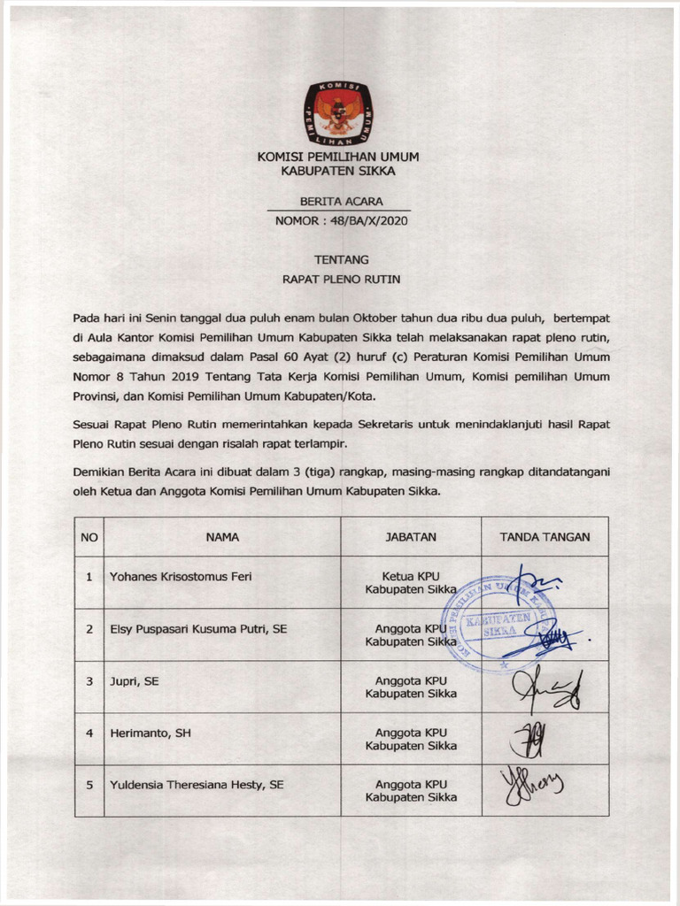 Contoh RIsalah Rapat Dan Hasil Tindak Lanjut | PDF