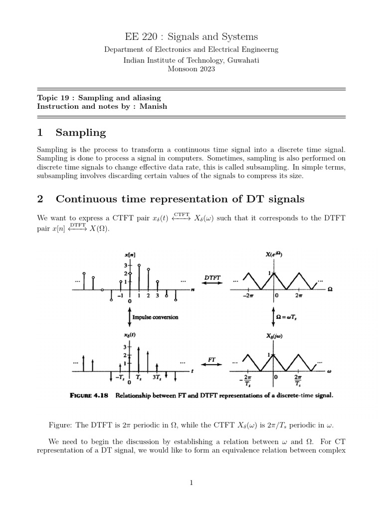 Topic19 Sampling and Aliasing | PDF | Fourier Transform | Sampling (Signal Processing)