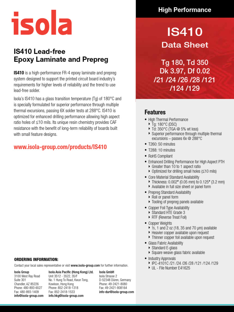 Isola Is410 High TG WWW - Multi Circuit Boards - Eu | PDF | Printed ...