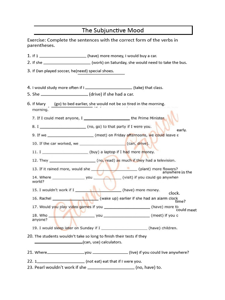 Subjunctive Mood | PDF