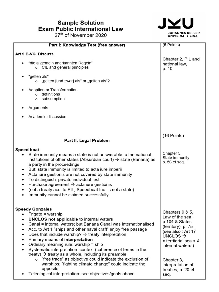 Sample Solution PIL 112020 | Download Free PDF | Treaty | Justice