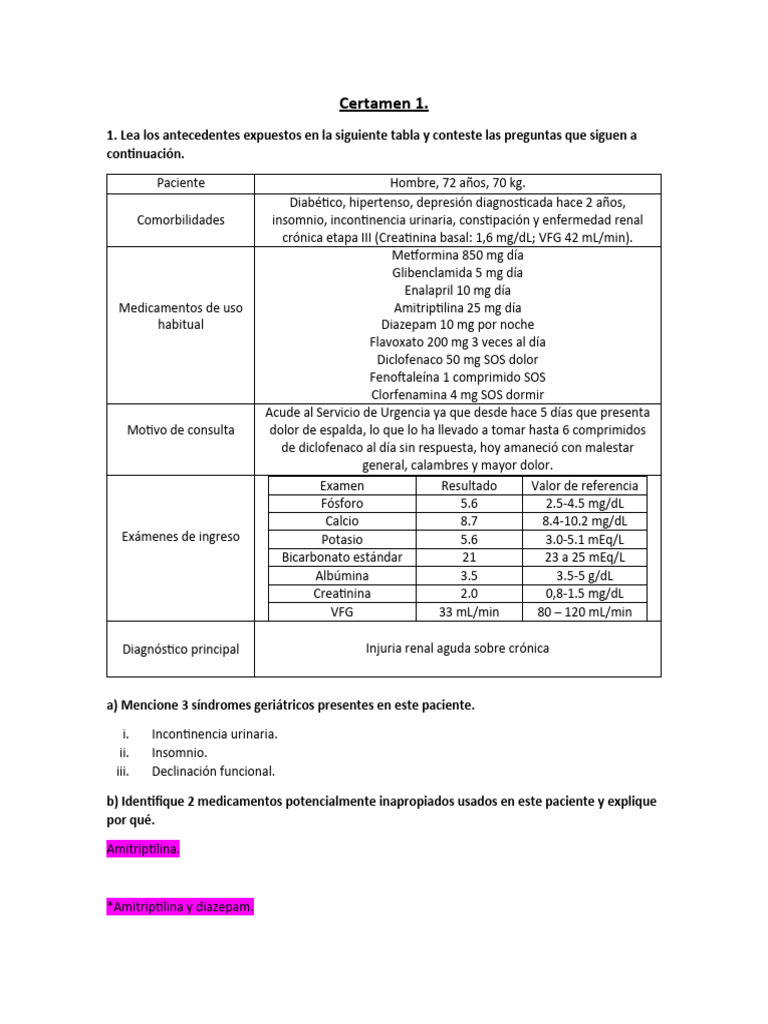 Certamen 1 | PDF | Asma | Enfermedad pulmonar obstructiva crónica