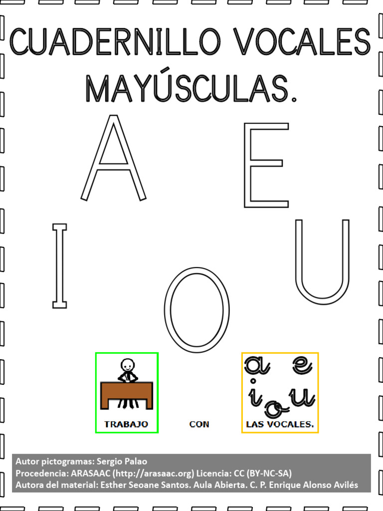 Fichas Vocales Mayusculas | PDF | Artes del Lenguaje y Comunicación
