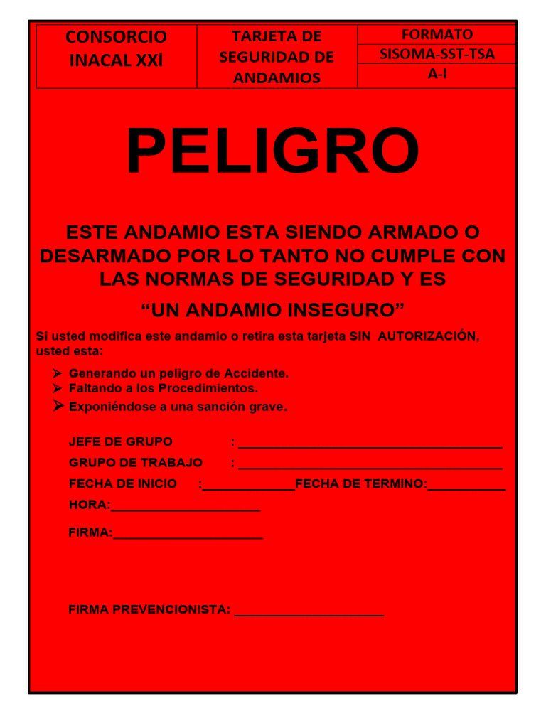 Fo-06 - Tarjetas - de - Andamios Rojo y Verde | PDF | Tecnología