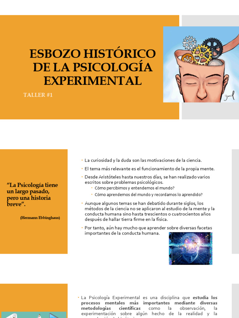 1.1 Esbozo Histórico de La Psicología Experimental Principales ...