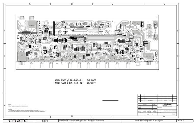 Crate BT15 - PWA Bass Amplifier PCB Layout (848PWA - A) | PDF | Sound Technology | Electronic ...