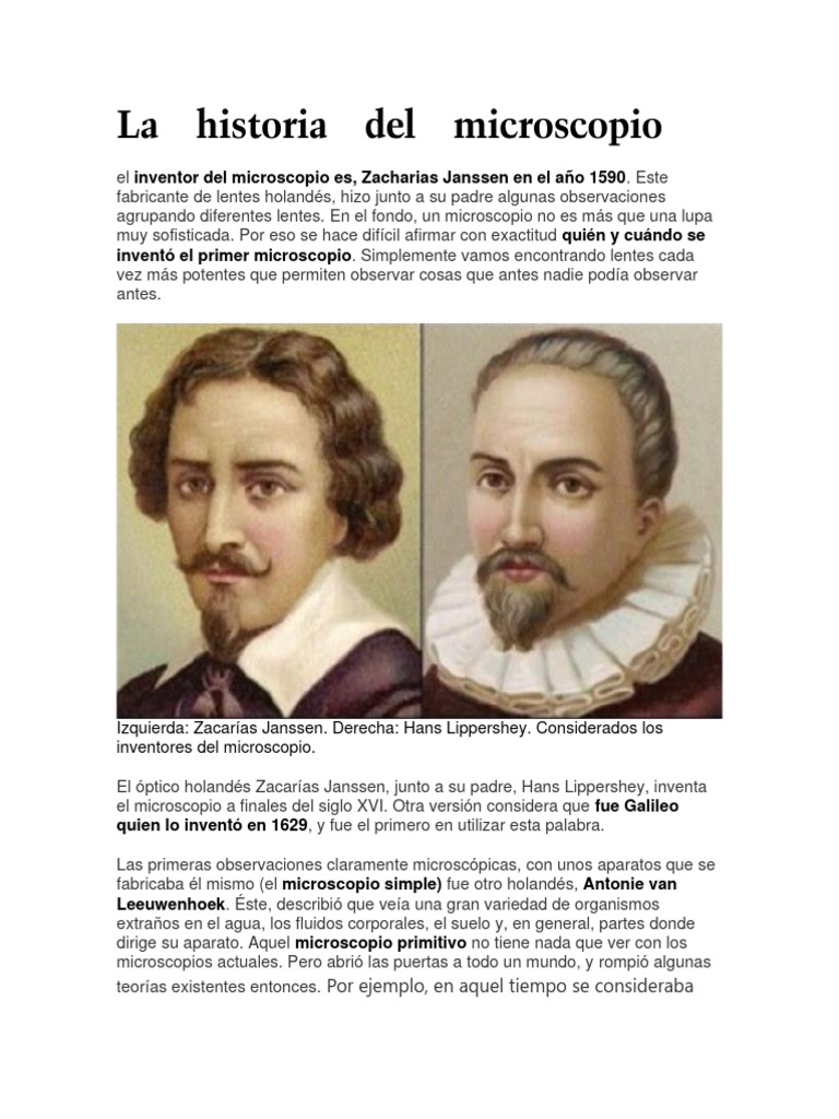 La Historia Del Microscopio - 094705 | PDF | Microscopio | Science