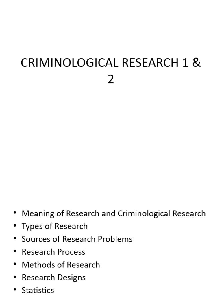 Overview of Criminological Research Methods | PDF | Statistics | Hypothesis