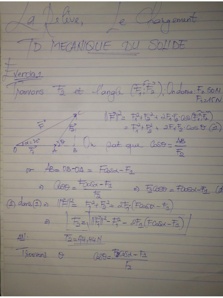?TD 1 de MECA SOL, La Relève, Le Changement ? | PDF