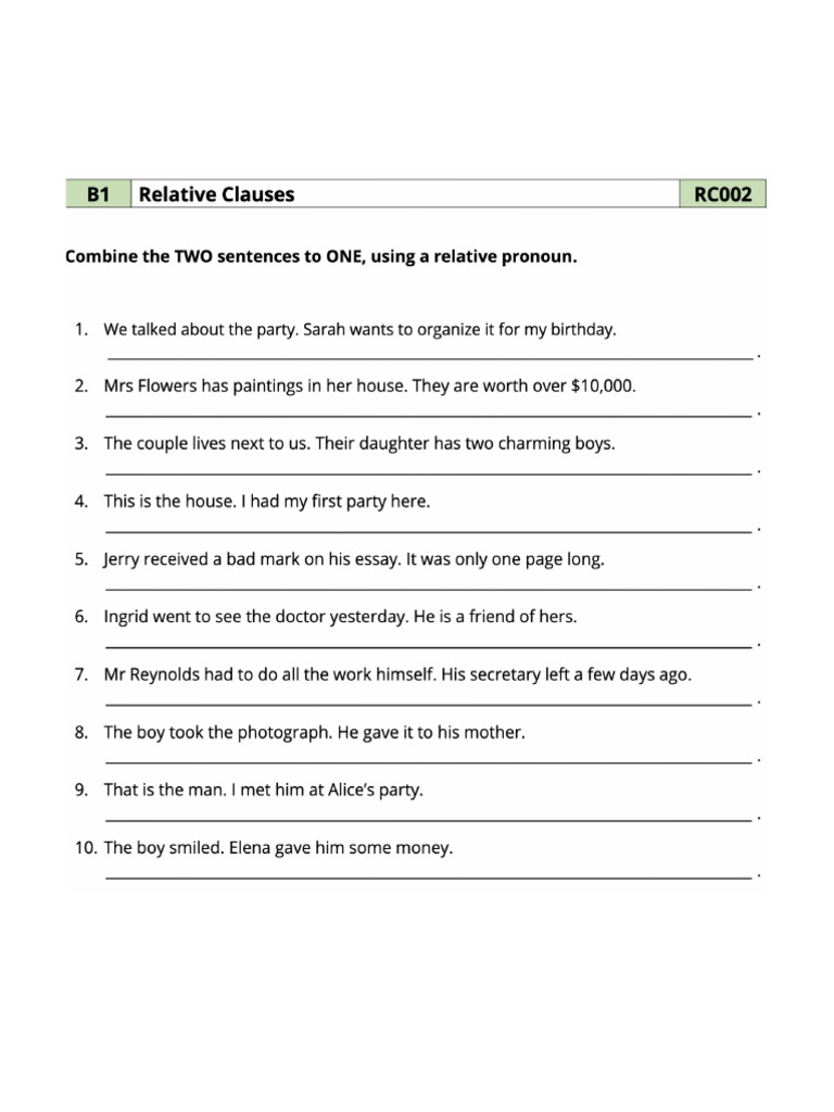 Relative Clauses | PDF