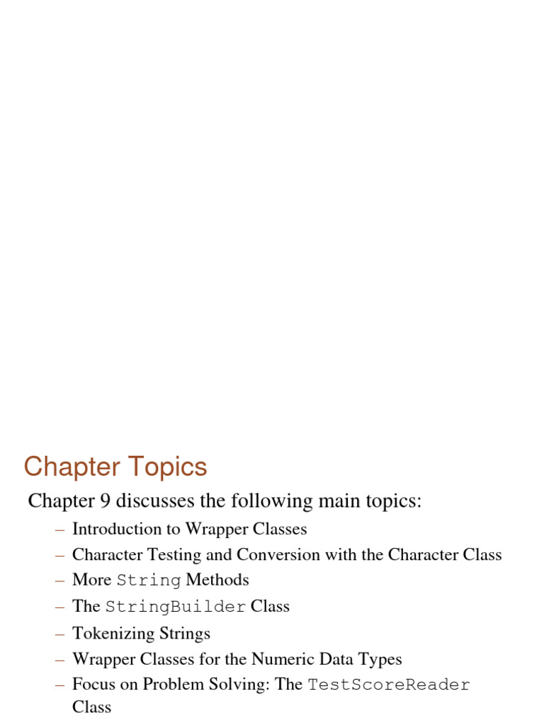 Java Chapter09 Pdf String Computer Science Class Computer Programming 5367
