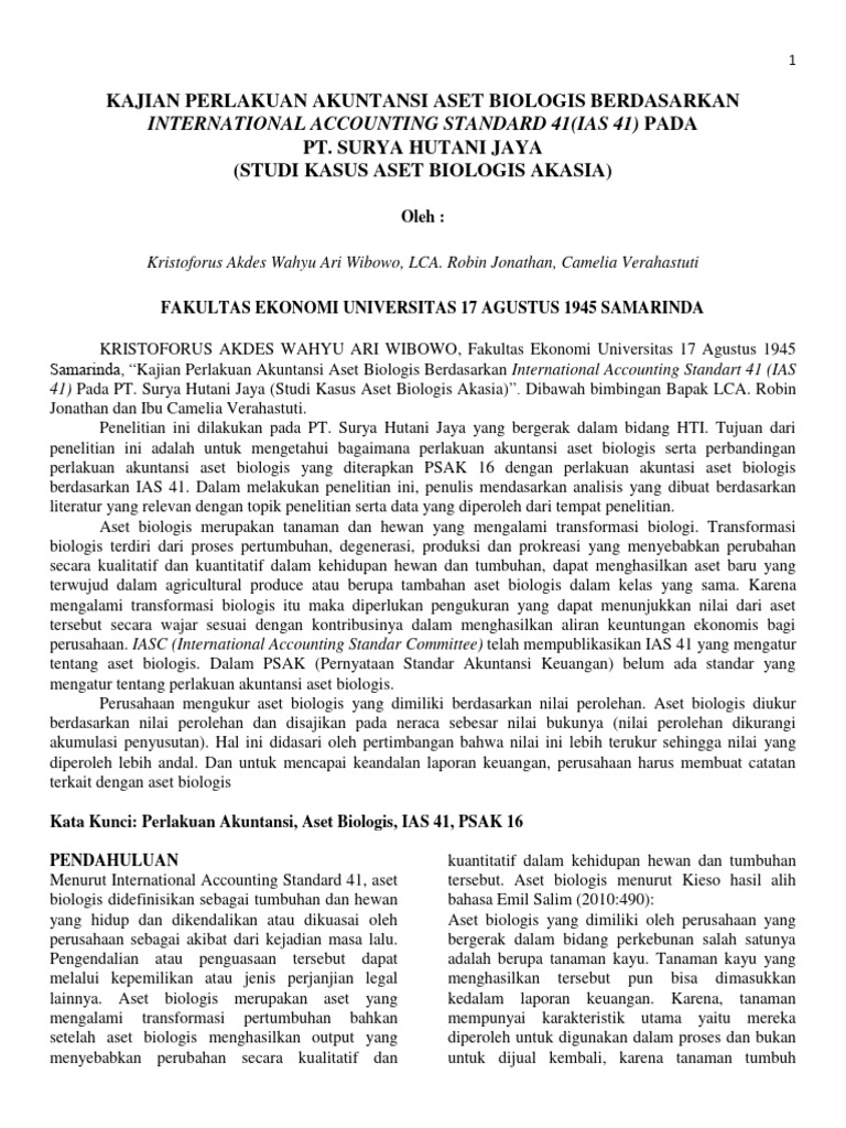 Akuntansi Aset Biologis IAS 41 di HTI | PDF | Pengelolaan Keuangan & Uang