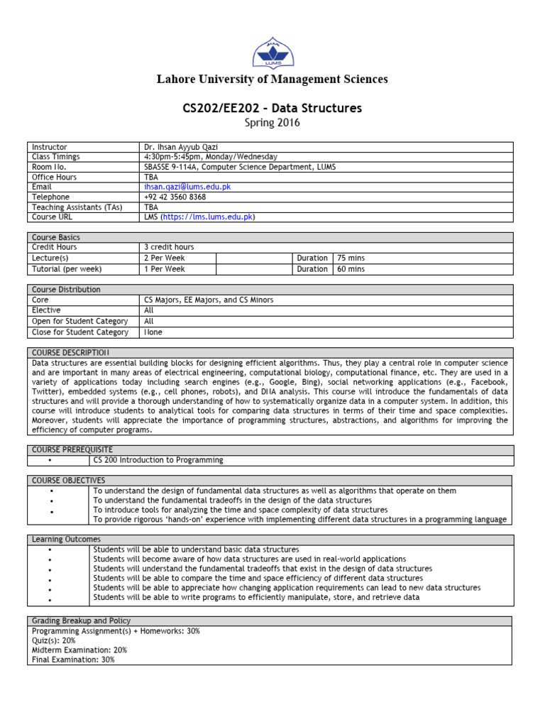 cs202 Outline 2016 | PDF | Algorithms | Theoretical Computer Science cs202 Outline 2016 | PDF | Algorithms | Theoretical Computer Science