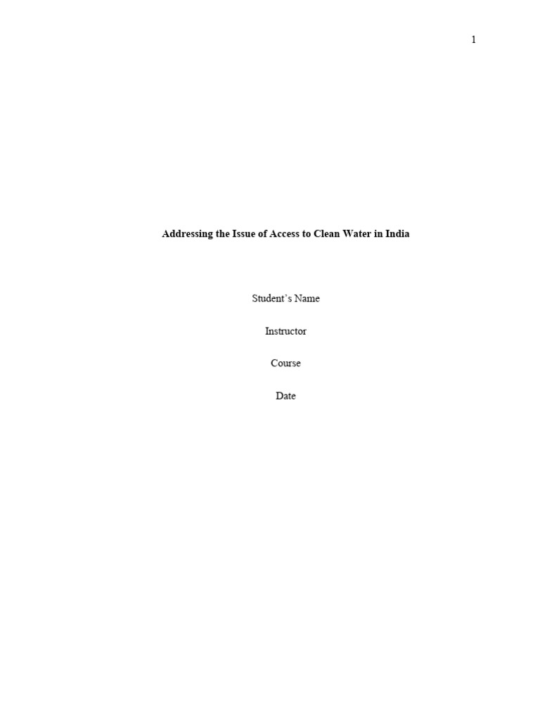 Access To Clean Water in India - Edited | PDF | Drinking Water | Water
