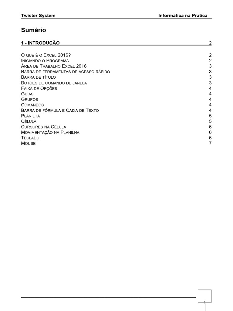 Apostila de Excel Básico | PDF | Microsoft Excel | Janela (informática)