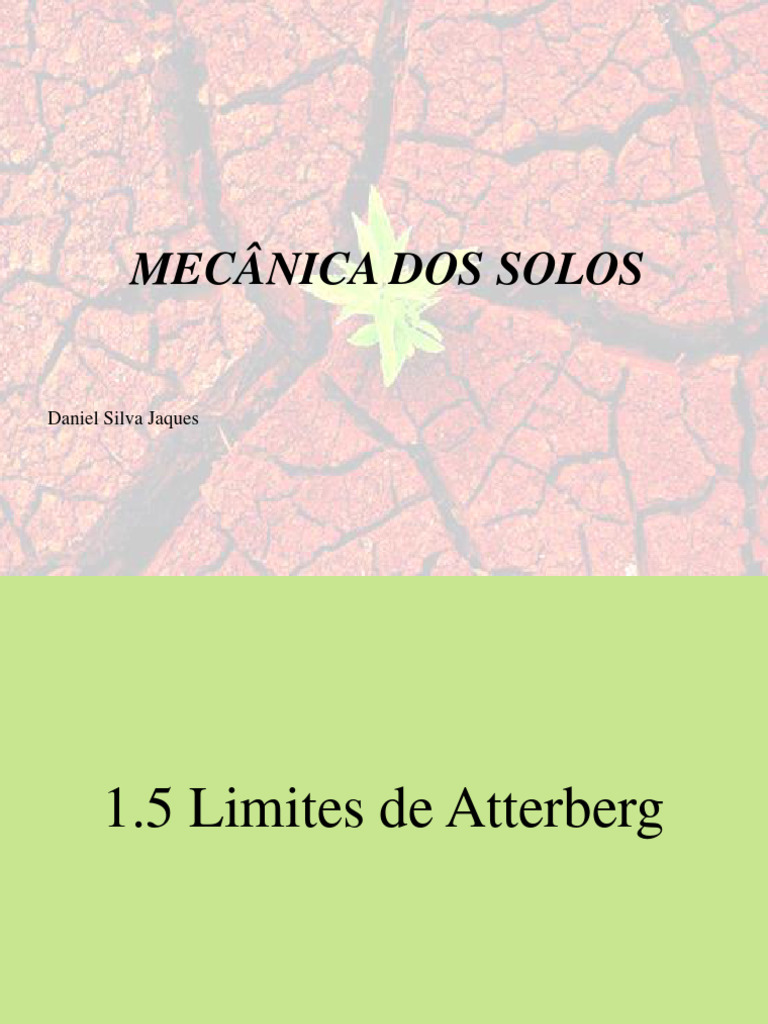 1.5 Limites de Atterberg | PDF | Solo | Plasticidade (Física)