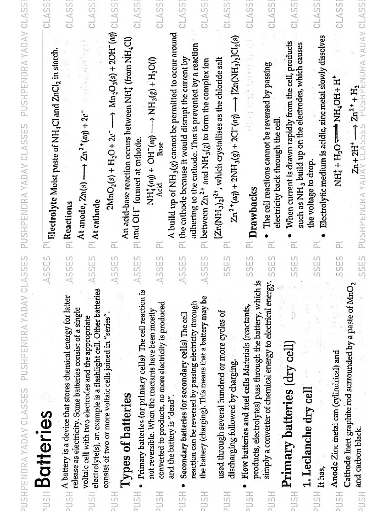 Batteries Notes & MLCP | PDF