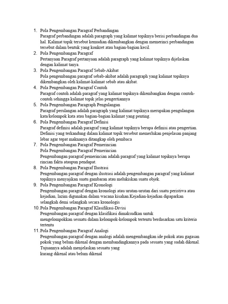 Pola Pengembangan Paragraf Perbandingan | PDF