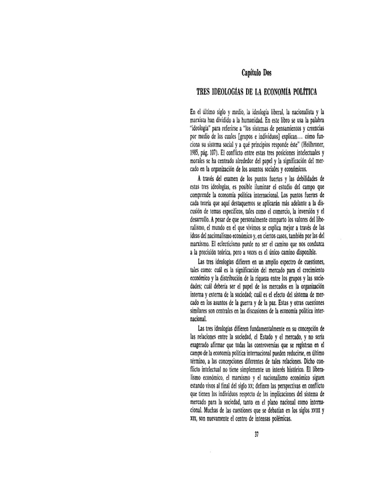 Robert Gilpin-Tres Ideologías de La Economía Política | PDF ...