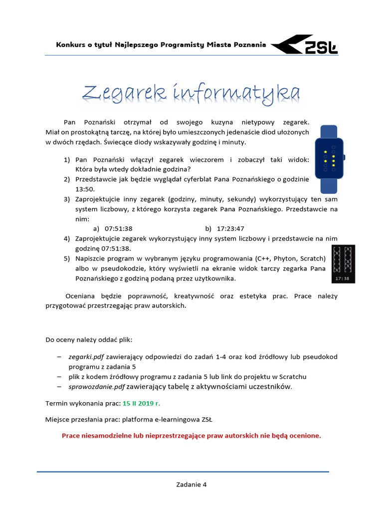 Zadanie Informatyka 3 Klasa Technikum | PDF