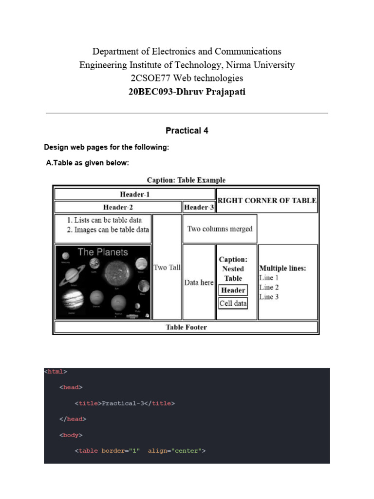 20BEC111 WT Practical4 | PDF | World Wide Web | Internet & Web